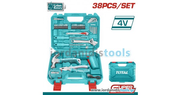 TOTAL ΣΕΤ ΚΑΤΣΑΒΙΔΙ ΜΠΑΤ. Li-ion 4V 38ΤΕΜ SUPER SELECT THKTHP10386