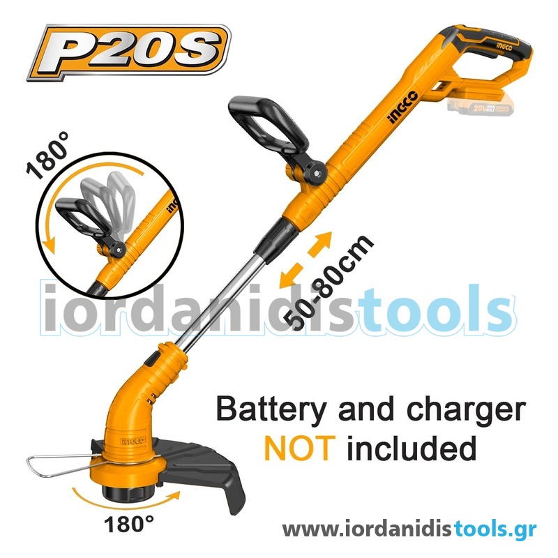 INGCO Θαμνοκοπτικό Μπαταρίας 20V Li-Ion SOLO CGTLI20018