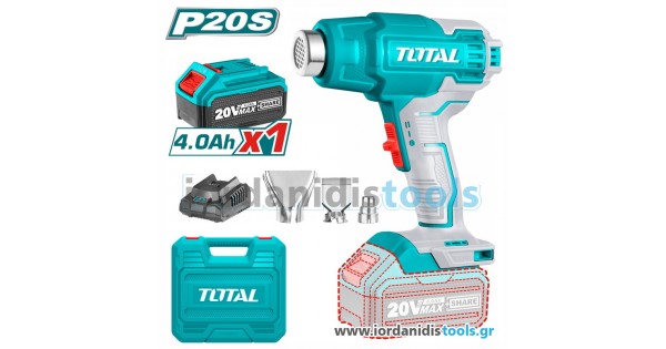 TOTAL ΕΠΑΓΓ. ΠΙΣΤΟΛΙ ΘΕΡΜΟΥ ΑΕΡΑ ΜΠΑΤ. Li-ion 20V / 4Ah / 1 ΜΠΑΤΑΡΙΑ ...