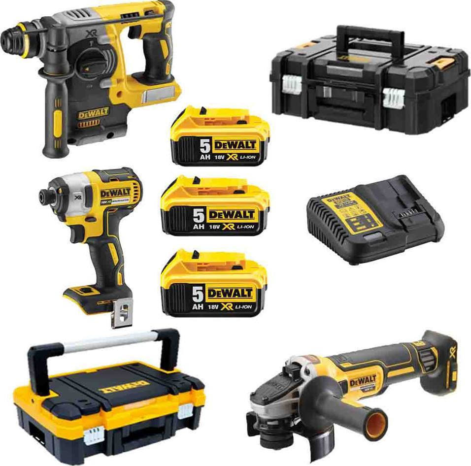 DEWALT DCK305P3T Σετ πιστολέτο και παλμικό κατσαβίδι και γωνιακό τροχό ...
