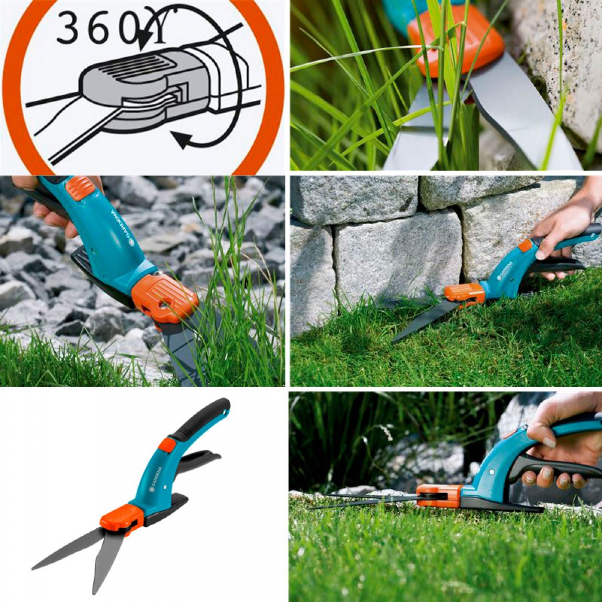 GARDENA 08734-20 Ψαλίδι Γκαζόν Comfort με περιστρεφόμενη κεφαλή