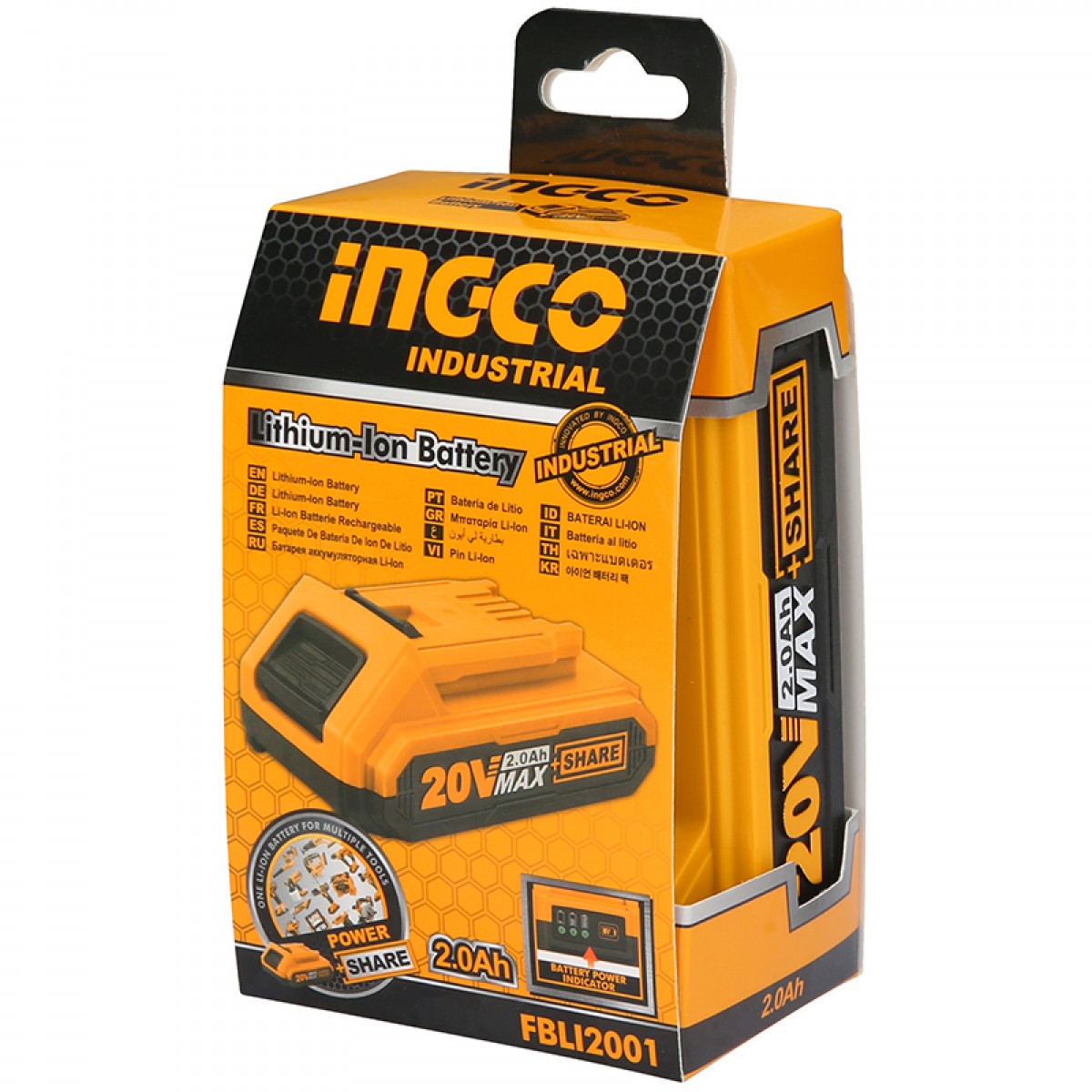 INGCO Μπαταρία 20V 2.0Ah Li-ion FBLI2001