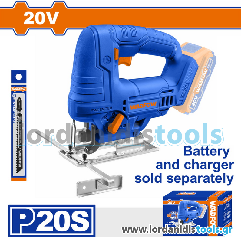 WADFOW ΣΕΓΑ ΜΠΑΤΑΡΙΑΣ Li-ion 20V ΧΩΡΙΣ ΜΠΑΤΑΡΙΑ & ΦΟΡΤΙΣΤΗ (WLS1565)