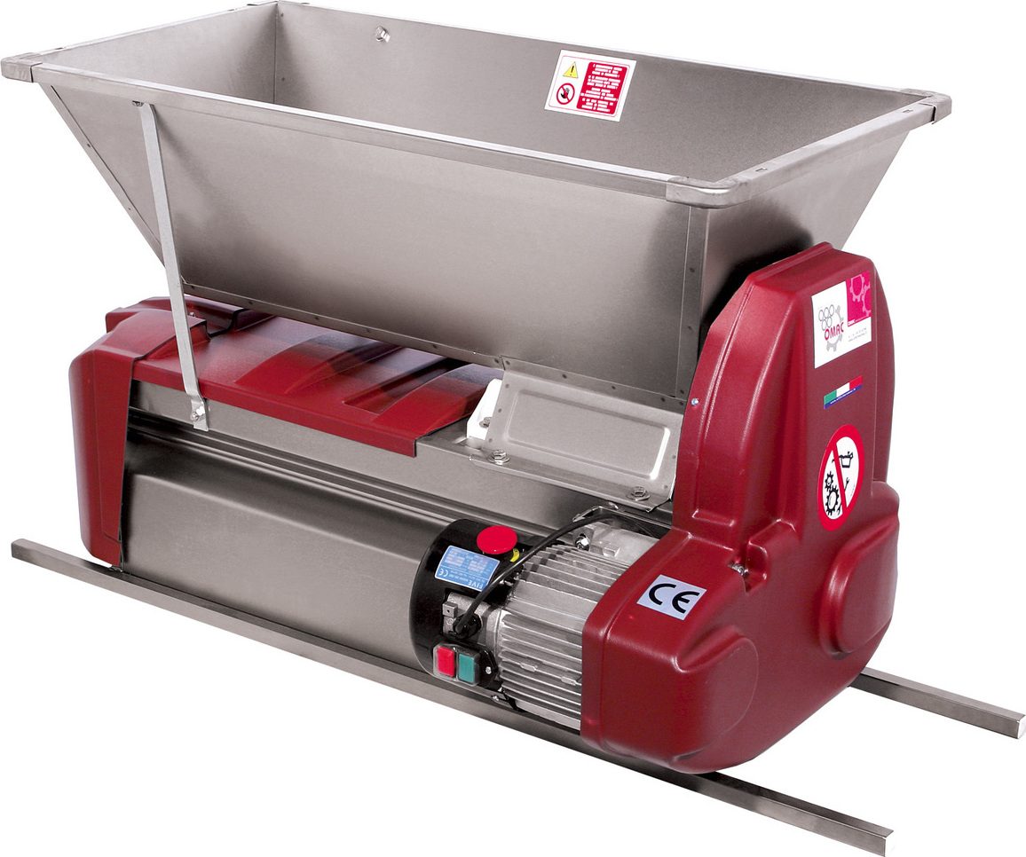 OMAC ARES 15 I FULL-INOX Ηλεκτρικός Σπαστήρας σταφυλιών με διαχωριστήρα ...