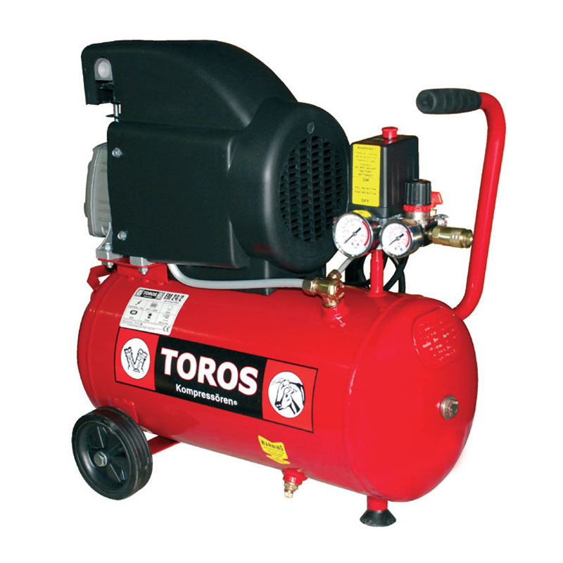 TOROS Αεροσυμπιεστής 24LT/2HP EM24/2 ΕΩΣ 6 ΑΤΟΚΕΣ ΔΟΣΕΙΣ